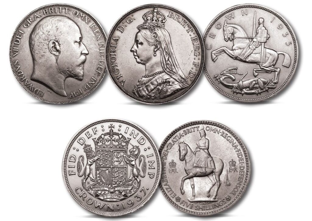 Commemorative crown coins of past monarchs